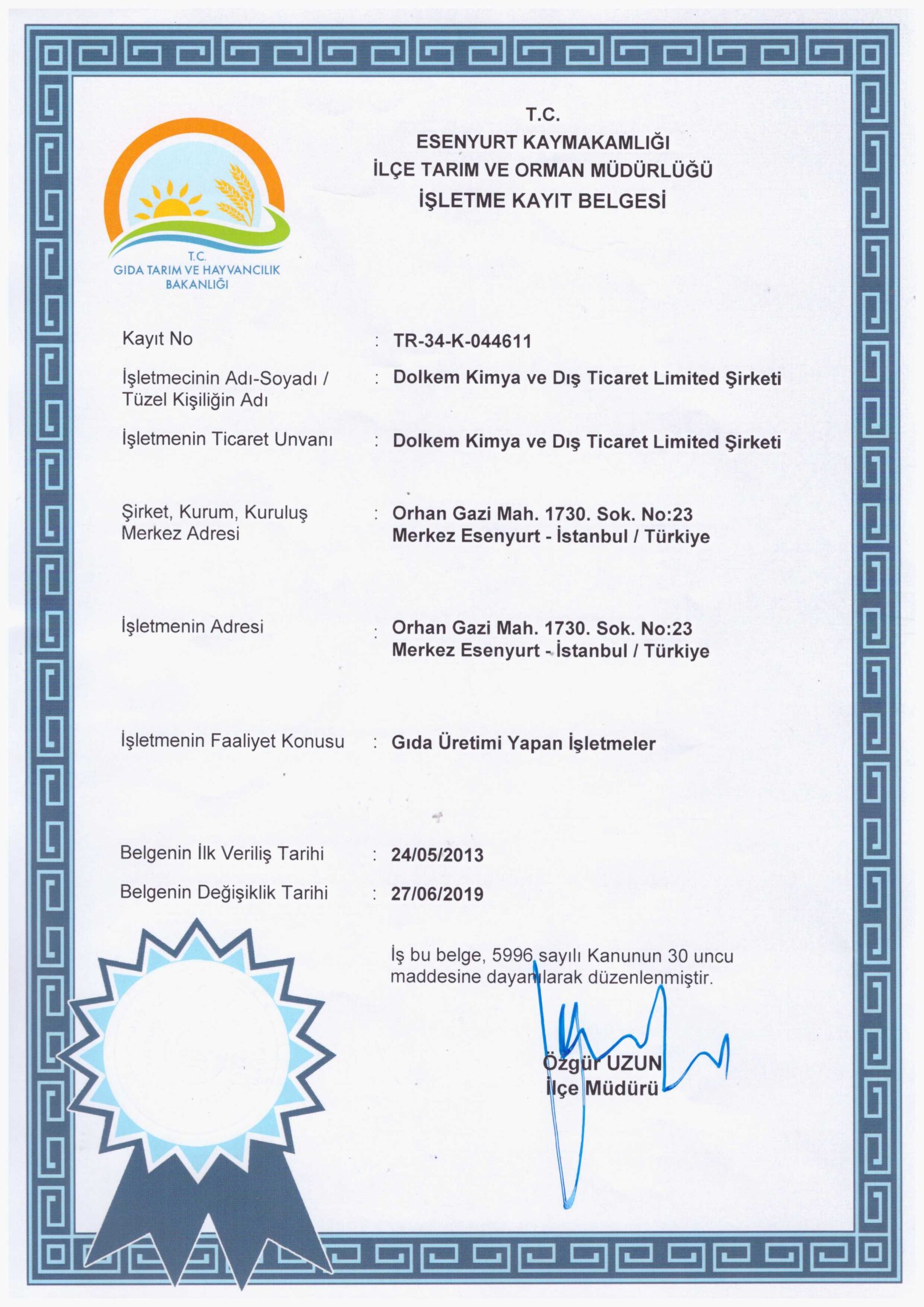 Dolkem Kimya A.Ş - Dolkem